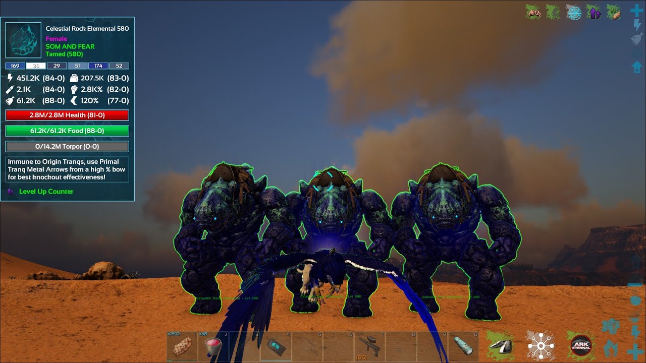 ARK PRIMAL FEAR CELESTIAL ROCK GOLEM TAMING. - YouTube