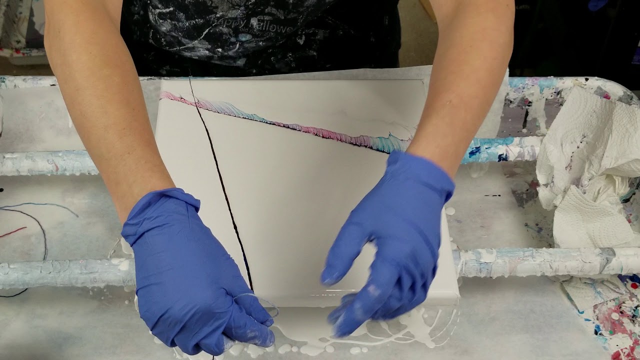 (476) Various string pull sampler acrylic pouring technique - YouTube