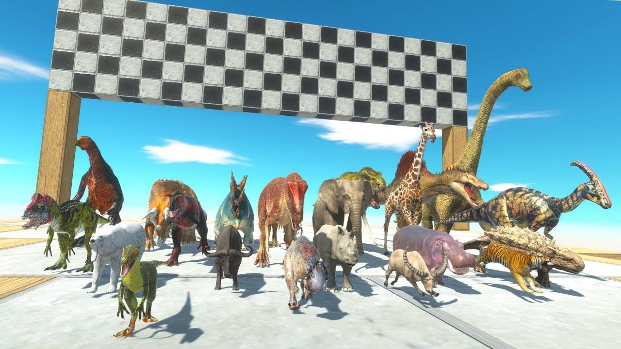 Dino Speed Race All Dinosaurs vs. Animal Game JWE - Animal Revolt ...