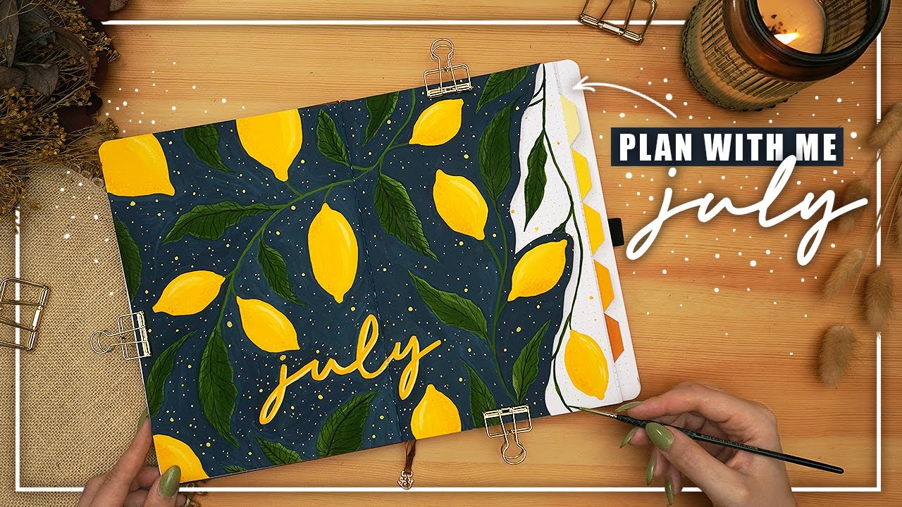 July 2022 BuJo Plan With Me | Lemon Bullet Journal Setup - YouTube