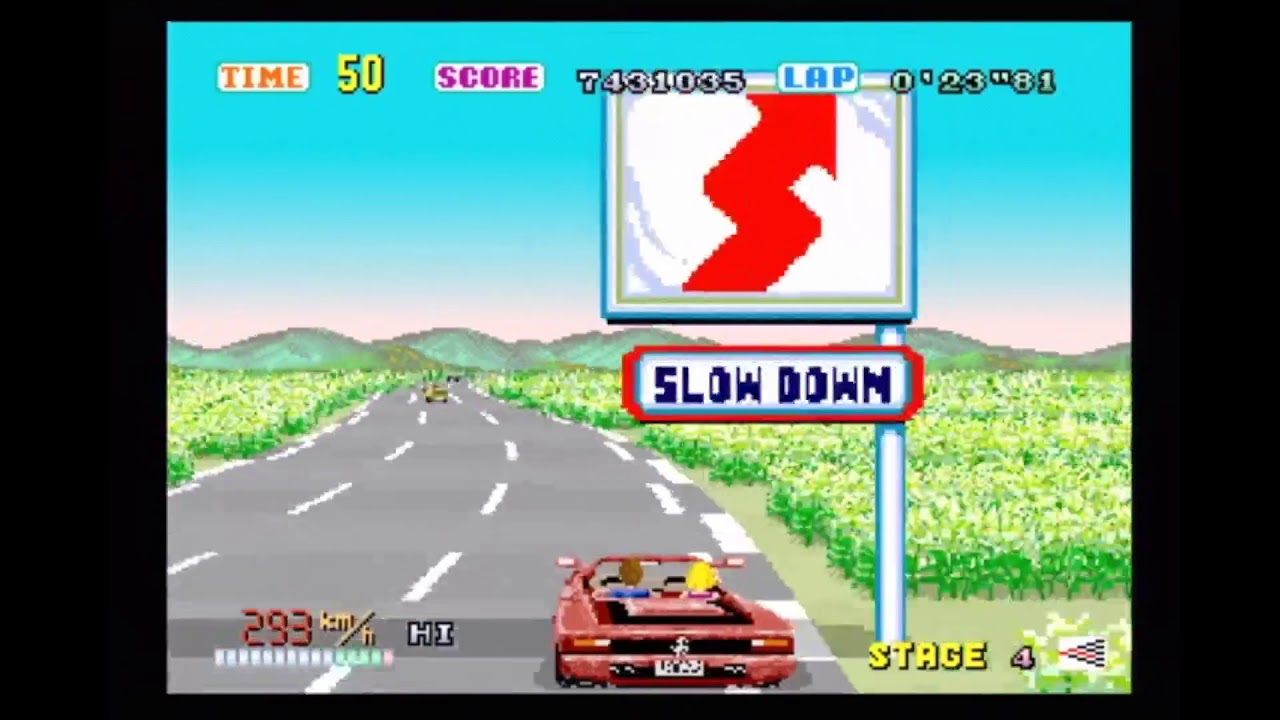 Outrun - Route D - Sega Saturn Smooth Mode (60fps) - YouTube
