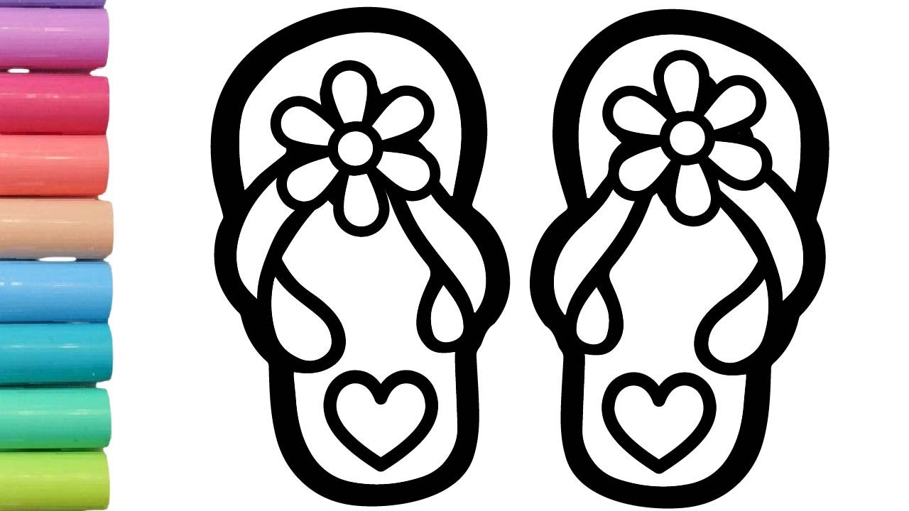 Rainbow Slippers Drawing,Painting and Coloring for Kids & Toddlers ...