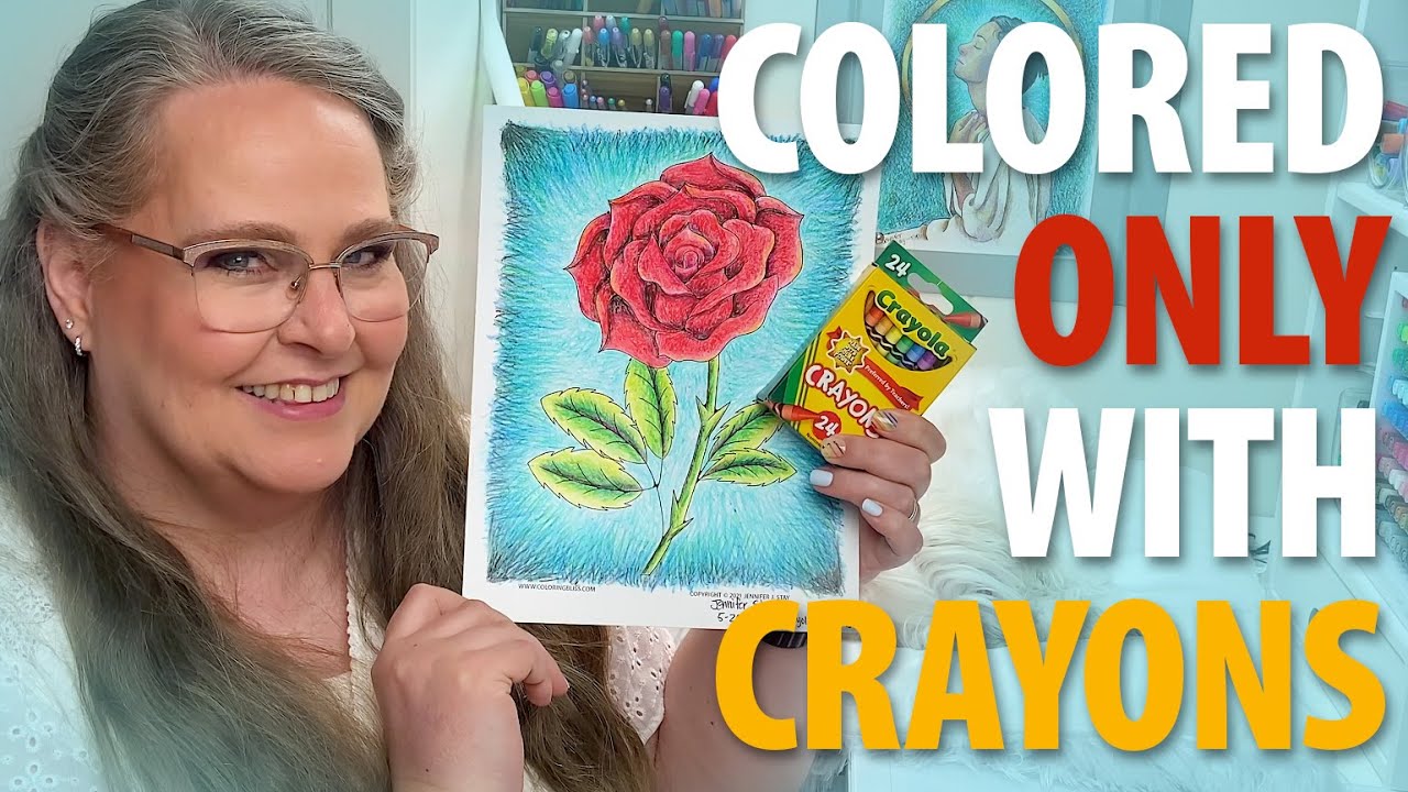 How to Color a Beautiful CRAYOLA Crayon Rose - YouTube