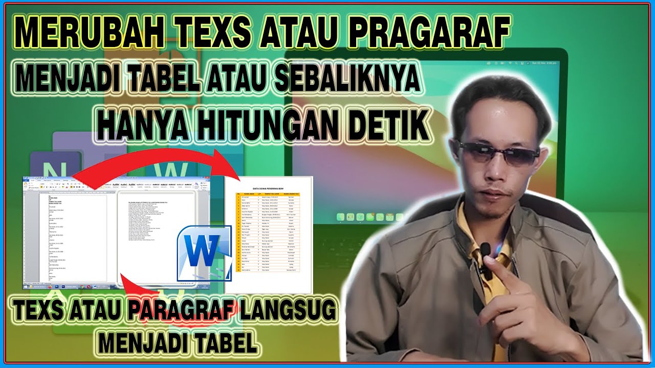 Cara Mudah Mengubah Teks Menjadi Tabel Pada Microsoft Word || Convert ...
