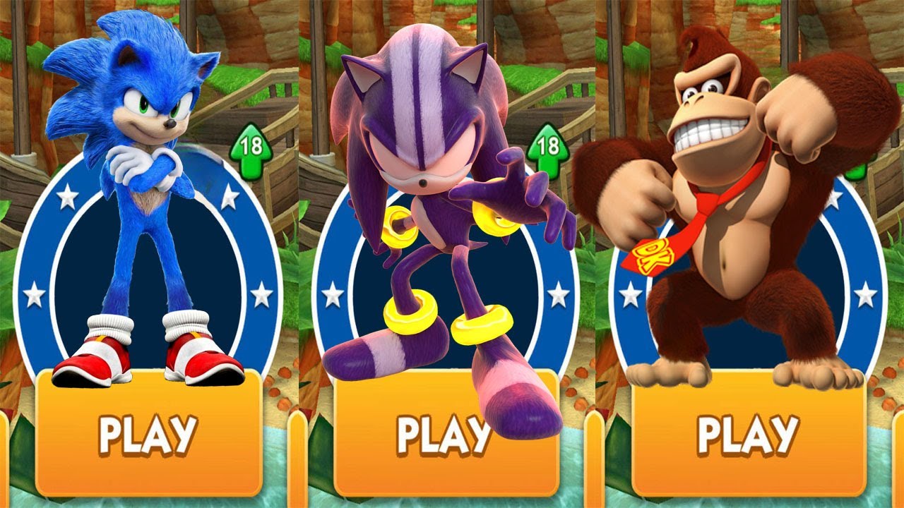 Sonic Dash - Darkspine Sonic vs Movie Sonic vs Donkey Kong Run vs All Bosses Zazz Eggman - YouTube