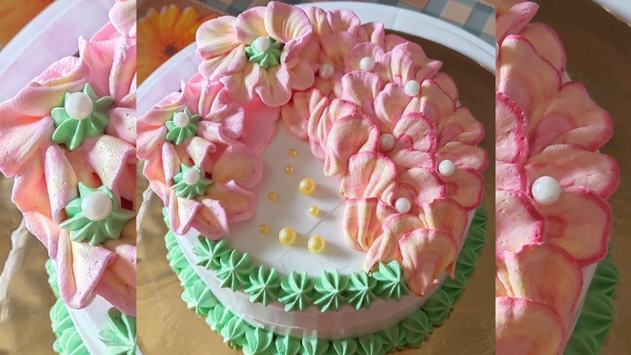 its easy to decorates|floral cake design|simple and quick decorations# ...