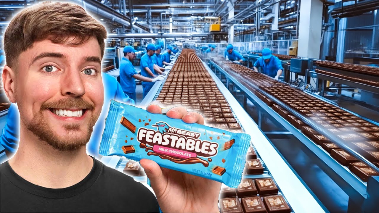 How Feastables Chocolate Bars Are Made in Factory | Secret Process ...