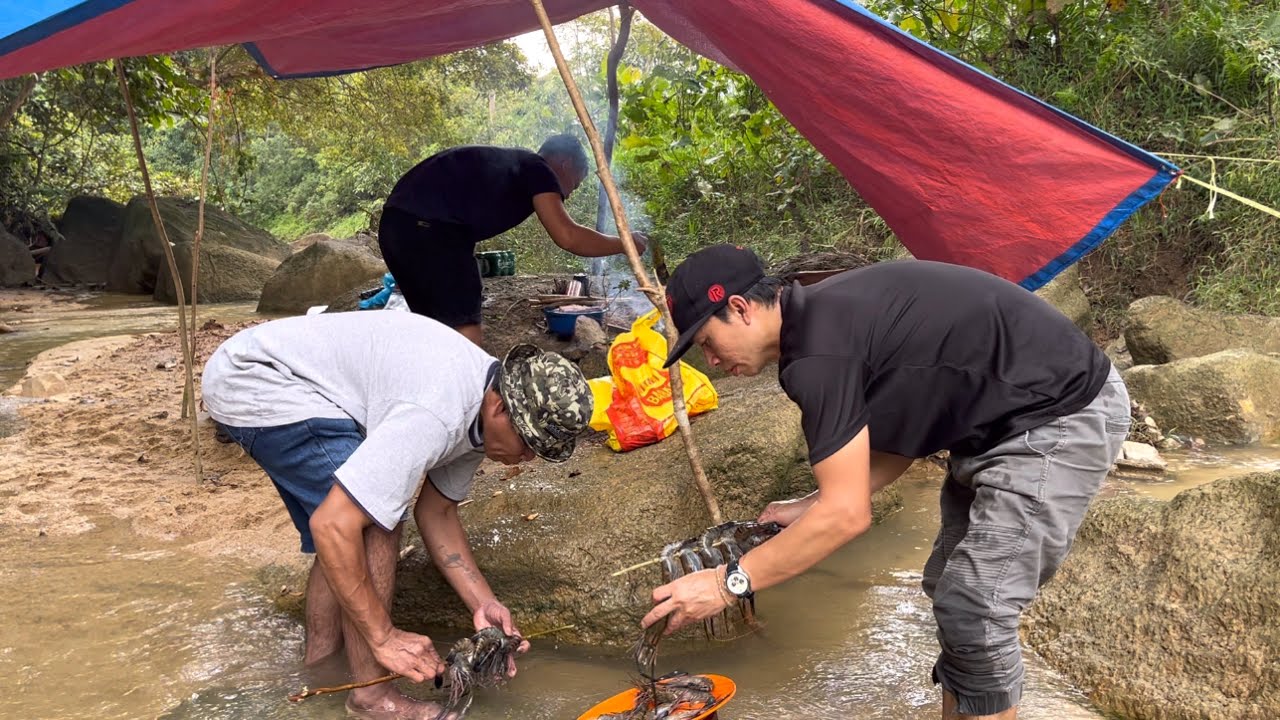 Camping Di Hutan || Bakar Udang Galah || Babi Hutan Dan Buah Terung ...