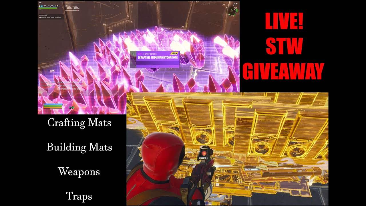 LIVE! Fortnite STW dropbox Giveaway, inventory fills of traps! #live # ...