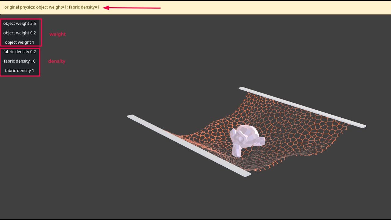 Физика Webgl - изменение веса и плотности - YouTube