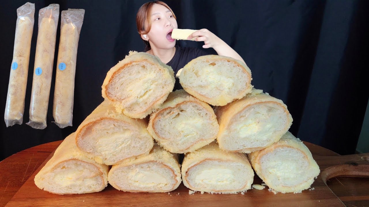 ASMR 크림롤 실컷 먹는 날~안스베이커리 먹방!MUKBANG,dessert,asmr,cream roll,eating ...