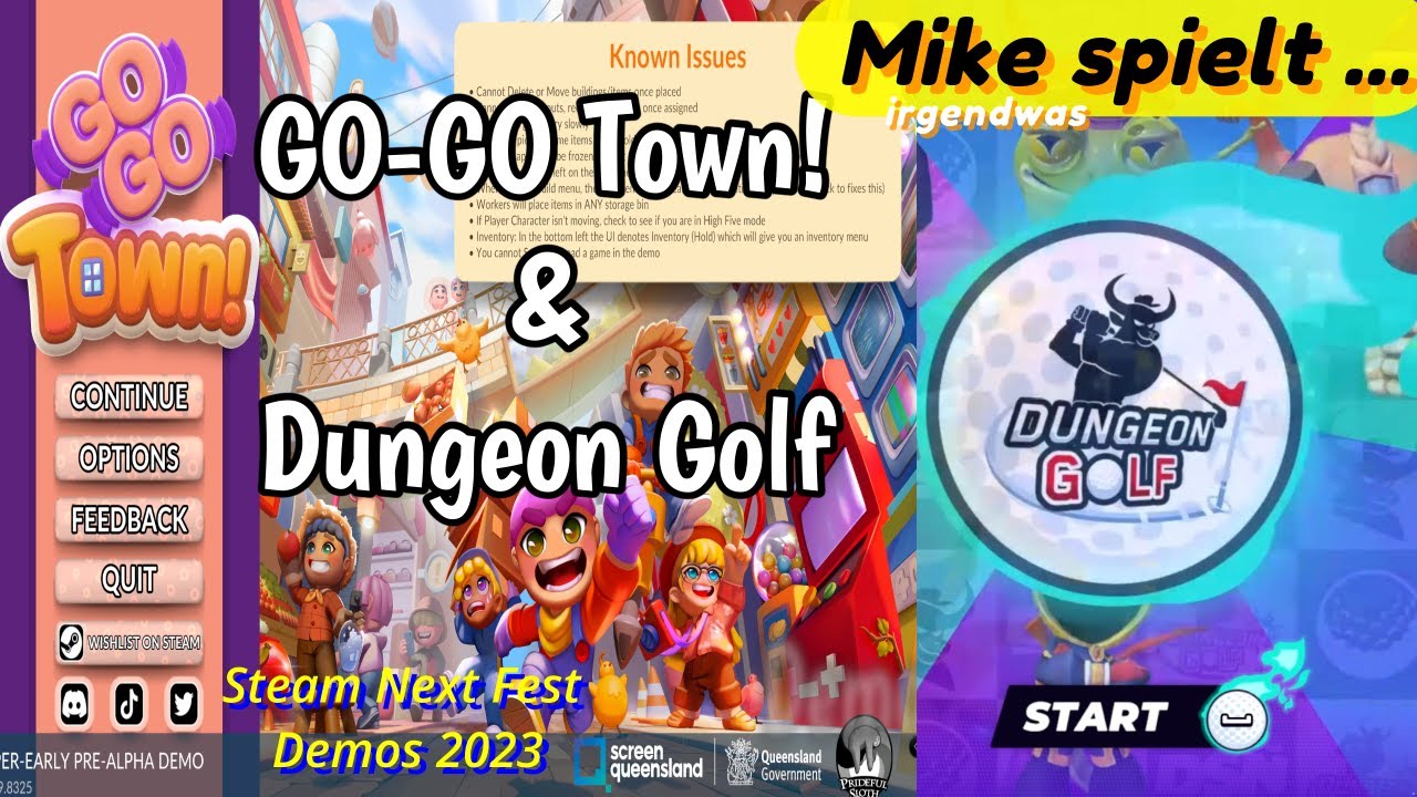 Mike spielt ... Go-Go Town und Dungeon Golf - neue Demos - YouTube