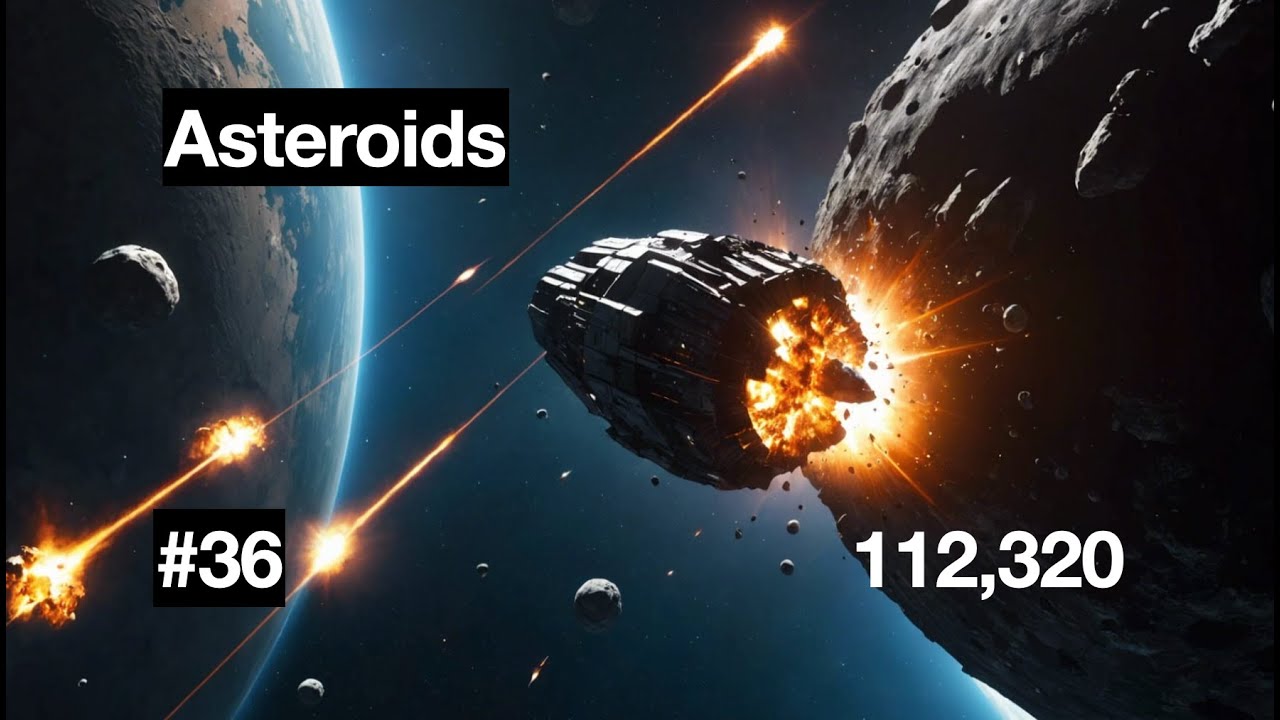 Asteroids 36 (machine turned over; coin-op video game from Atari ...