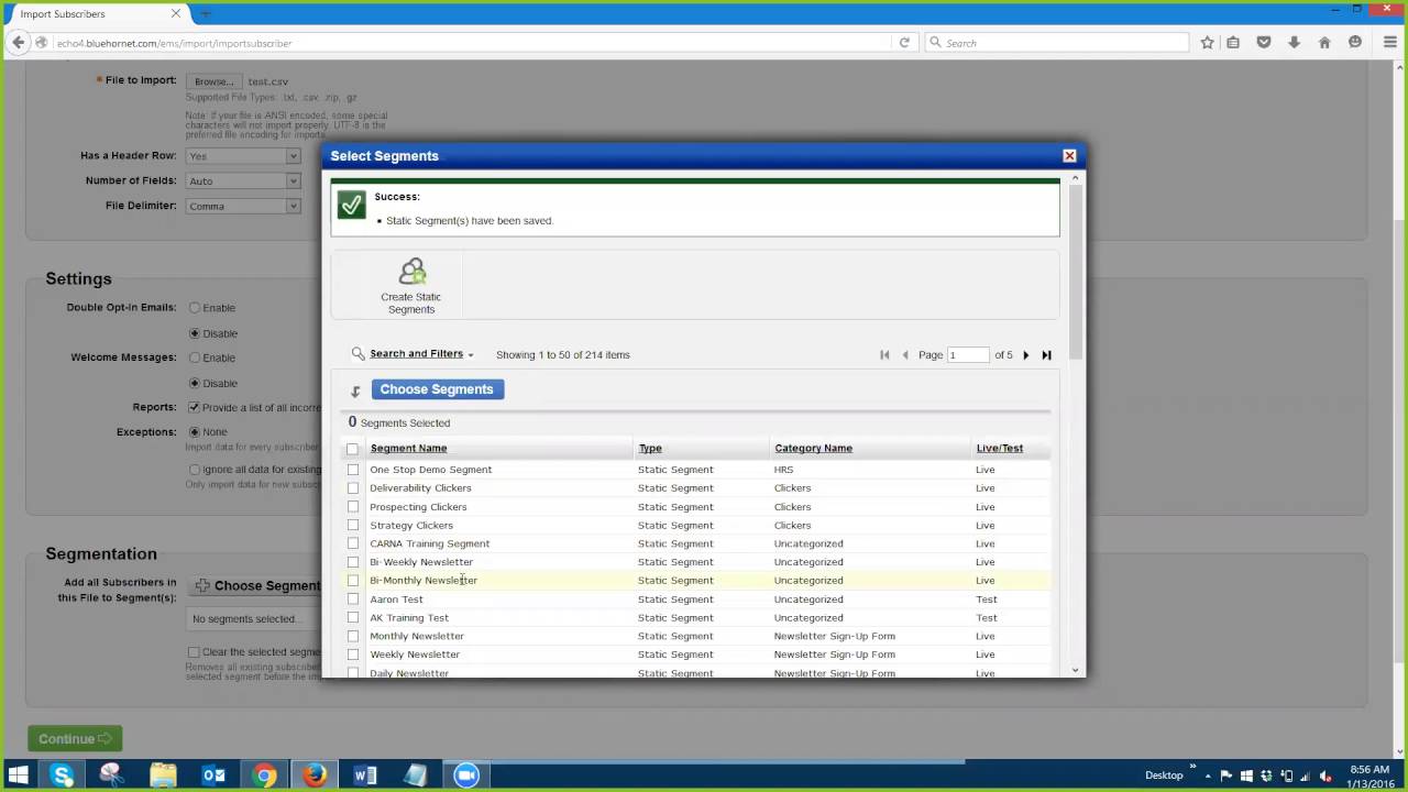 One Stop Demo Series List Import Process in BlueHornet - YouTube