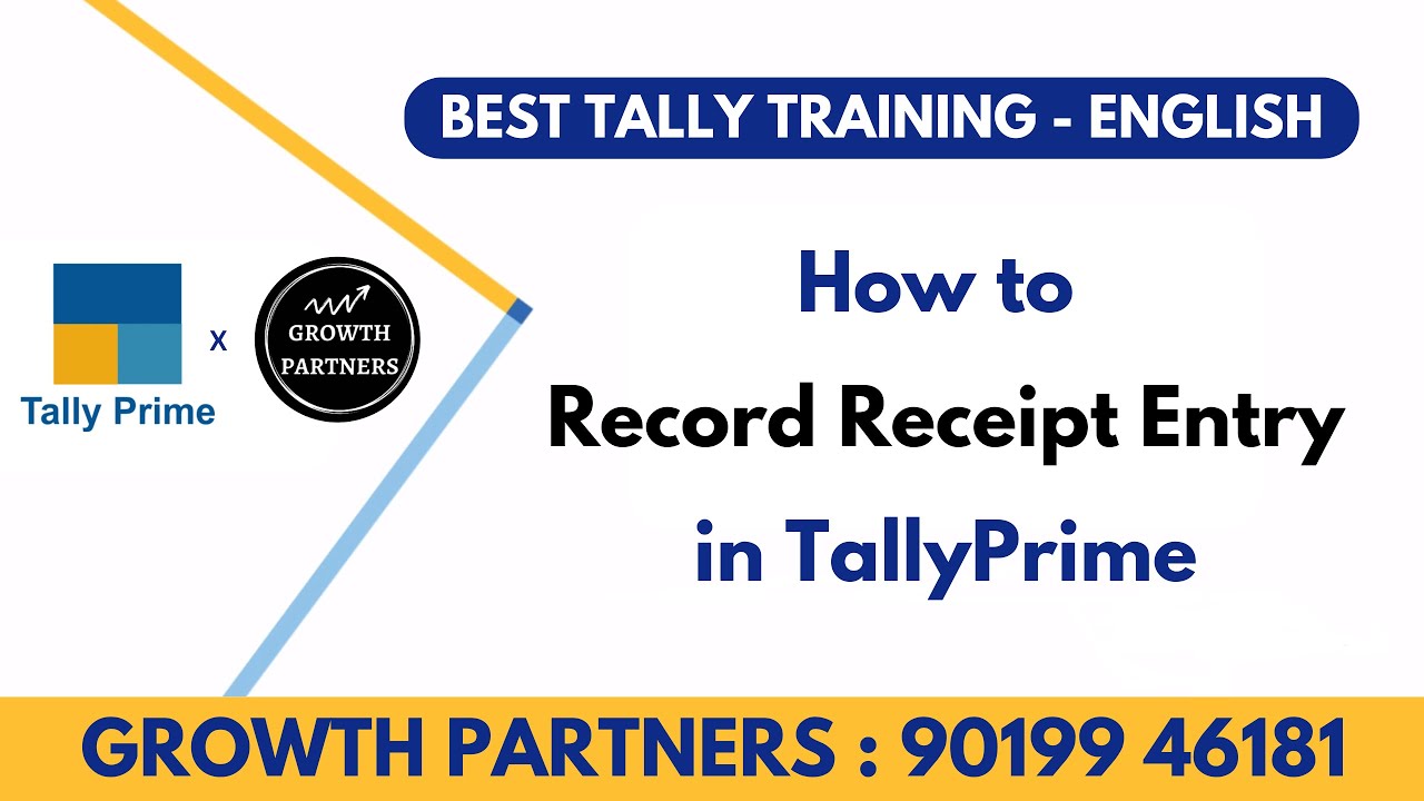 How to Record Receipt Entry in TallyPrime - YouTube