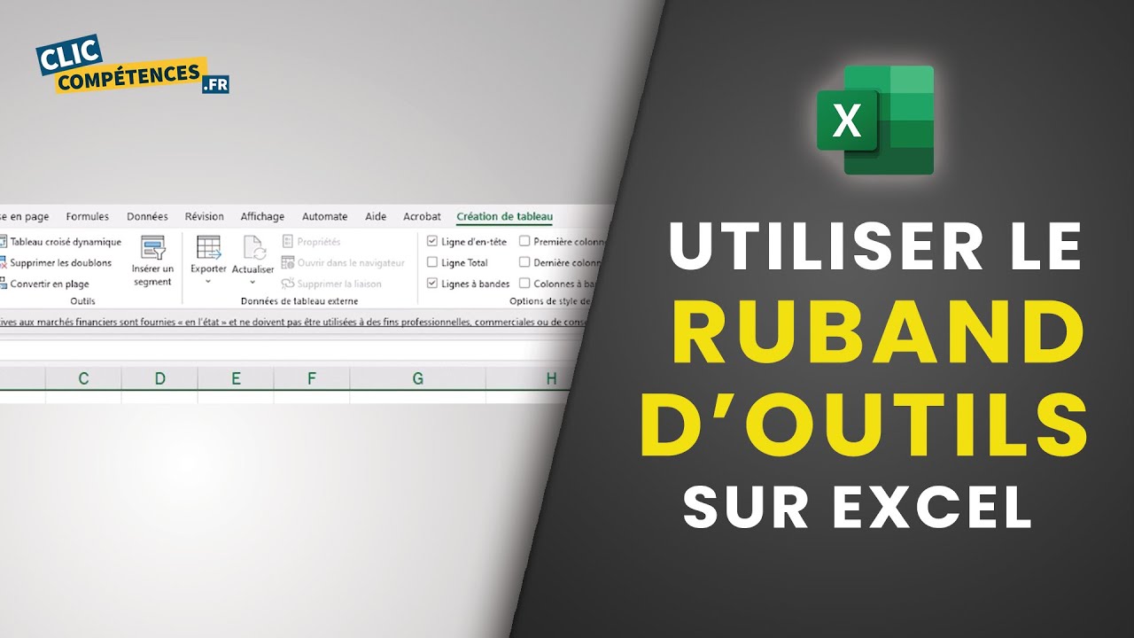 Maitriser le Ruband - Excel débutant - YouTube