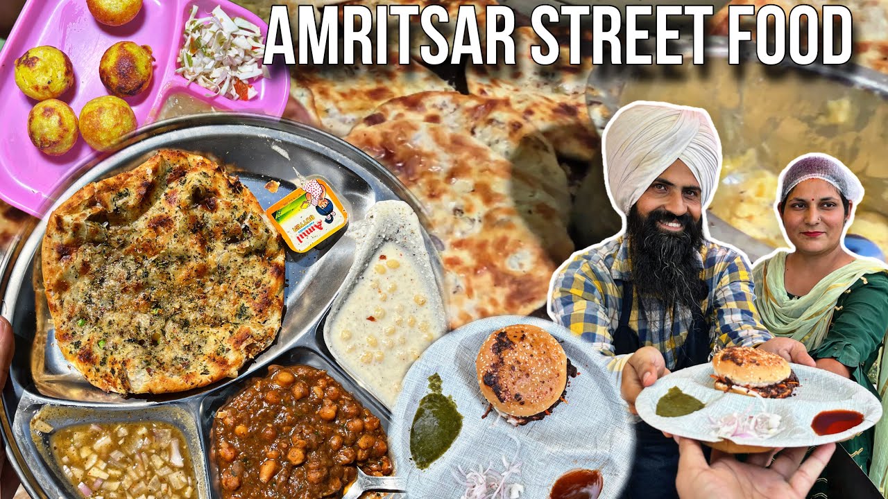 Tasting AMRITSAR STREET FOOD Full Day | Amritsari Kulcha, Nutri Burger ...