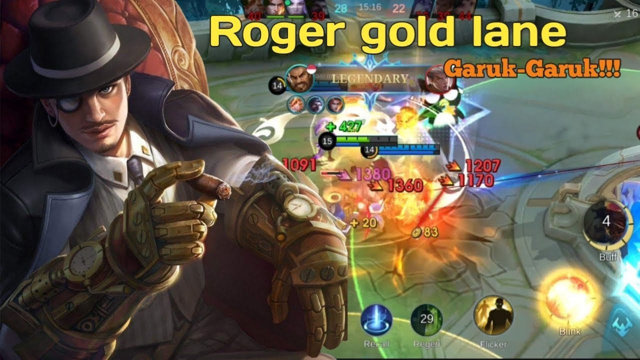 Roger gold lane || gameplay roger - YouTube