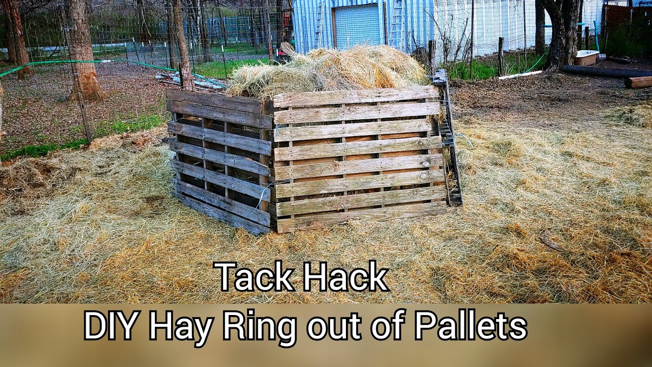 How to make a slow feeder round bale ring for free using Pallets - YouTube