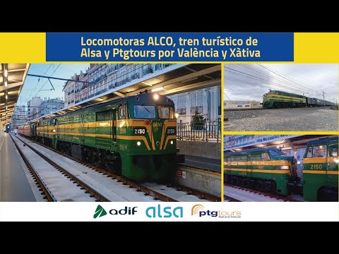 Locomotoras ALCO, tren turístico de Alsa y Ptgtours por València y ...