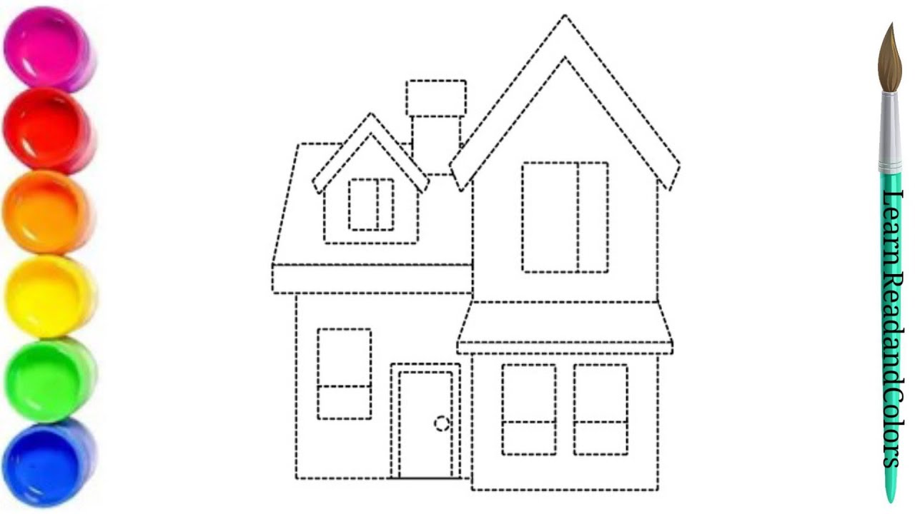 HOW TO DRAW A HOUSE EASY STEP BY STEP - YouTube