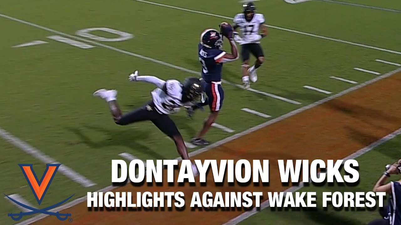 Virginia WR Dontayvion Wicks Highlights Against Wake Forest - YouTube