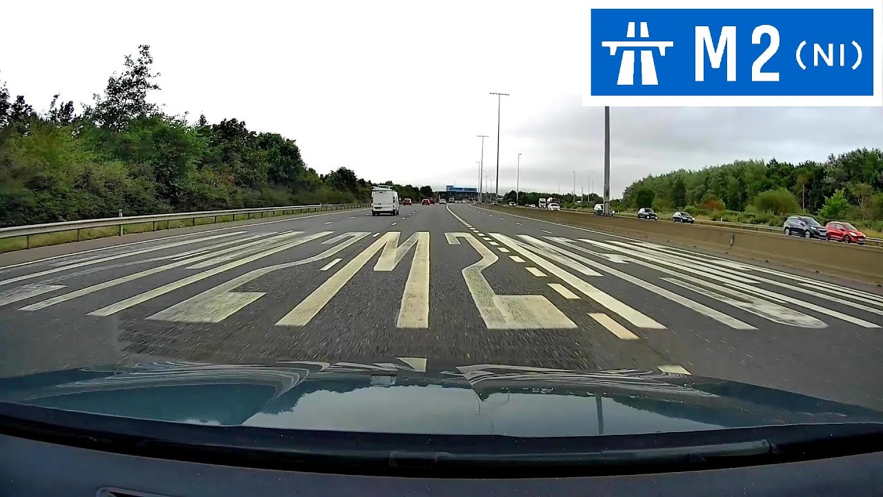 M2 Motorway (Northern Ireland): J1 (Fortwilliam) to J2 (M5 Greencastle ...