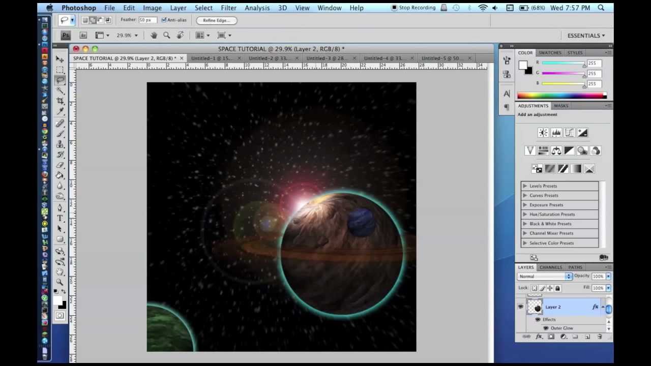 Space Background Photoshop Tutorial - YouTube
