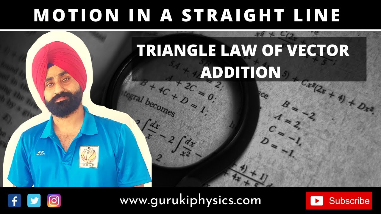 Triangle law of vector addition || addition of vectors|| motion in a ...