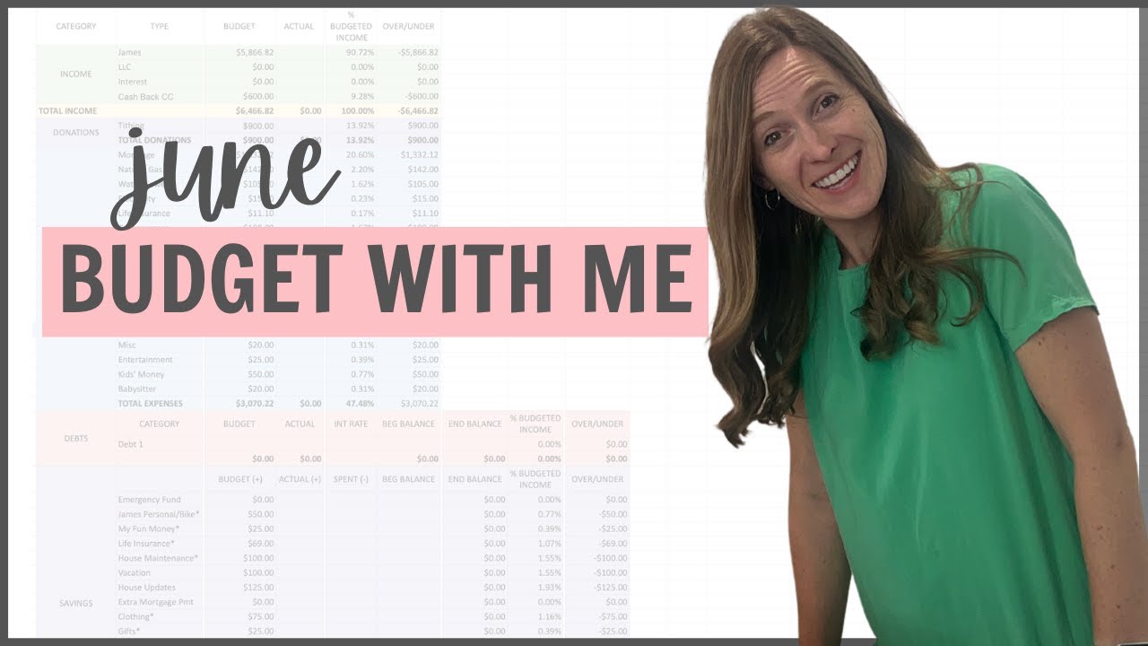 June Budget with Me // Monthly Household Budget - YouTube