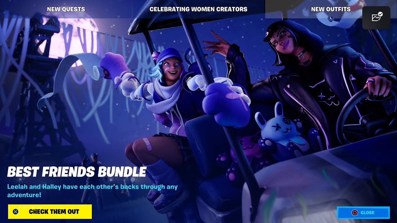NEW FORTNITE ITEM SHOP BEST FRIENDS BUNDLE HALLEY LEELAH, JOY RETURNS ...