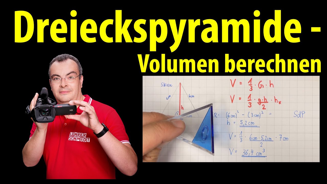 dreiseitige Pyramide - Dreieckspyramide - Volumen berechnen | einfach ...