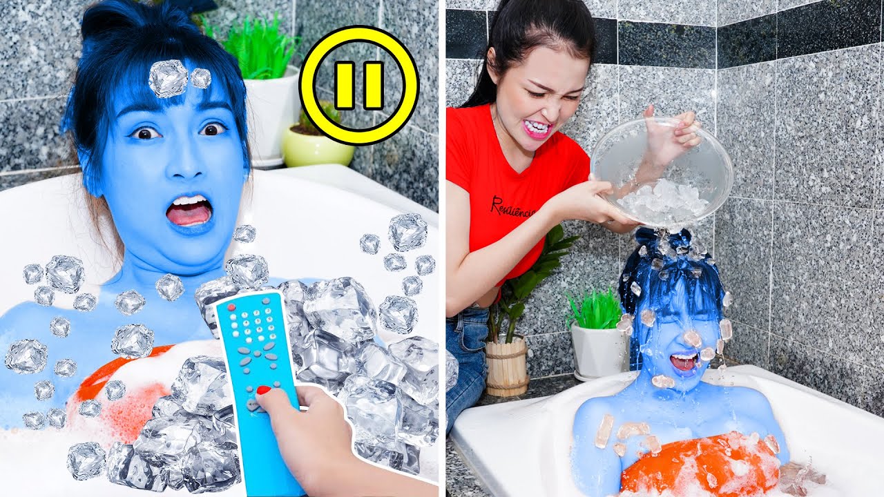 Funny Pause Challenge For 24 Hours & Hilarious Prank Wars Ideas - YouTube