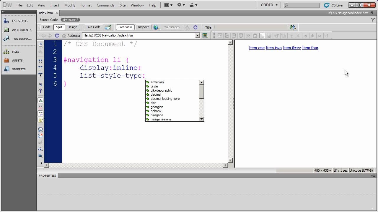Creating CSS Navigation - Creating a simple horizontal rollover menu - YouTube