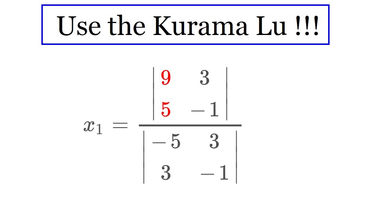 Why Cramer Rule Works - YouTube