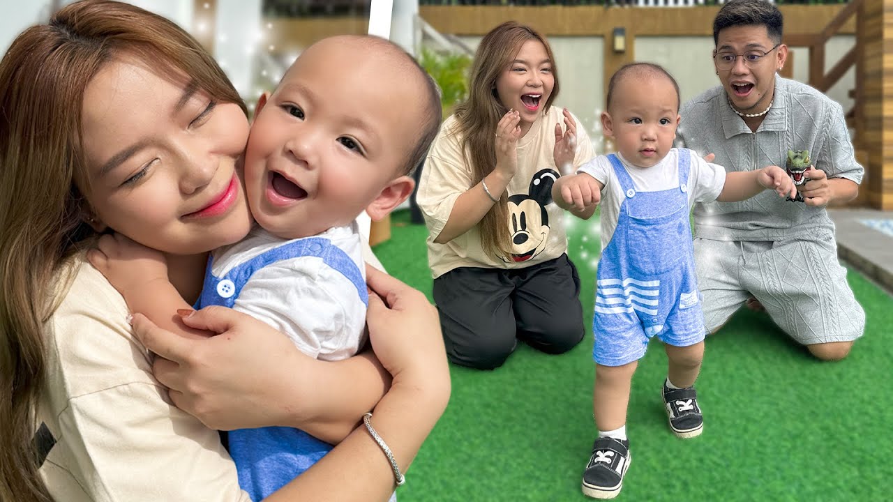 Baby Lucas FIRST STEPS - Proud Parents | Carlyn Ocampo - YouTube
