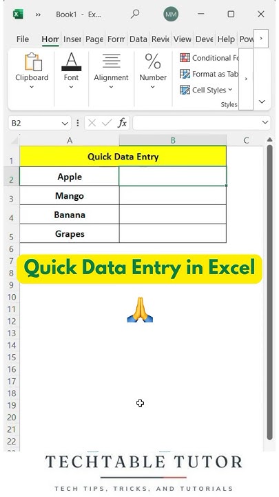 Quick Data Entry TRICK in Excel! #excelshorts #excel #dataentry - YouTube