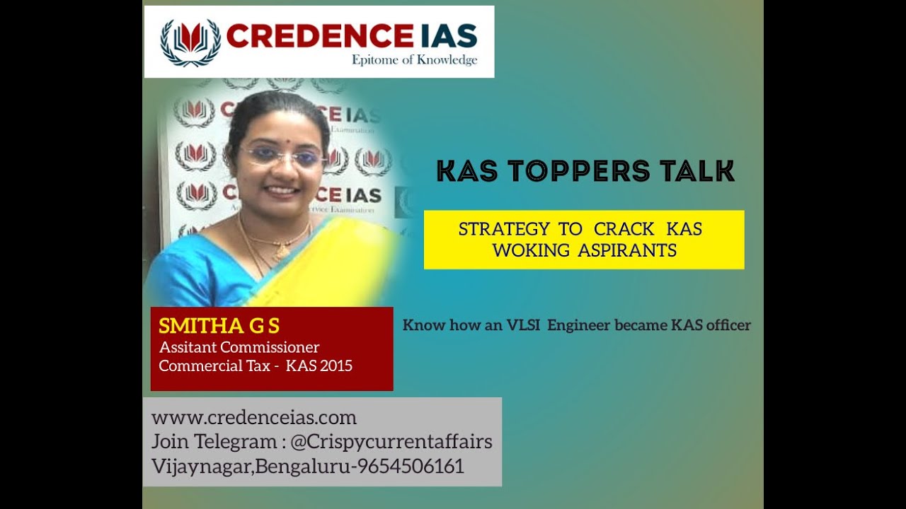 KAS TOPPERS TALK by SMITHA GS (KAS 2015) - YouTube