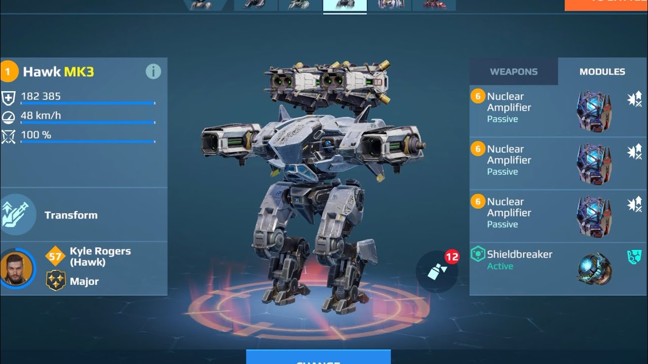 Hawk 3 Nuclear amplifier | War Robots Gameplay - YouTube