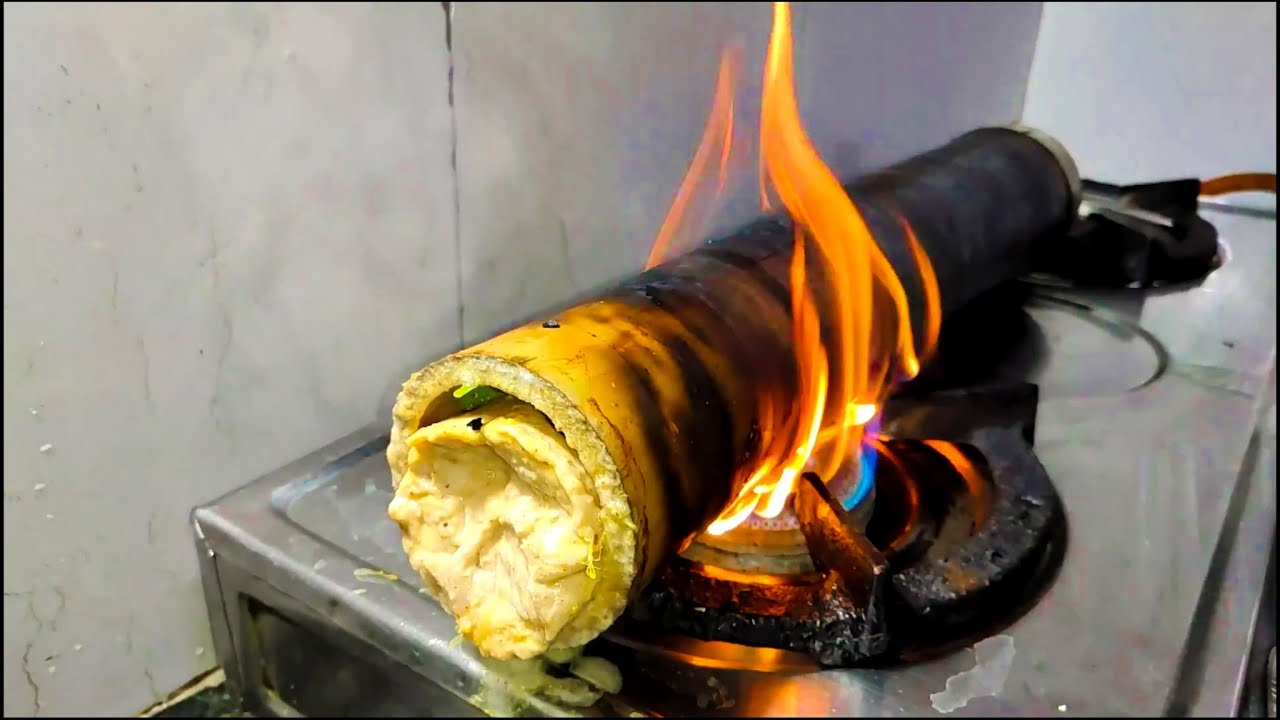 BAMBOO PRAWN RECIPE, BAMBOO PRAWN BHAPA IN GAS OVEN, BAMBOO SHRIMP ...