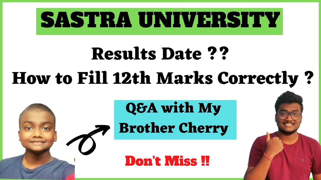 How to enter 12th marks in Sastra Application ? | Results ? | SCM # ...