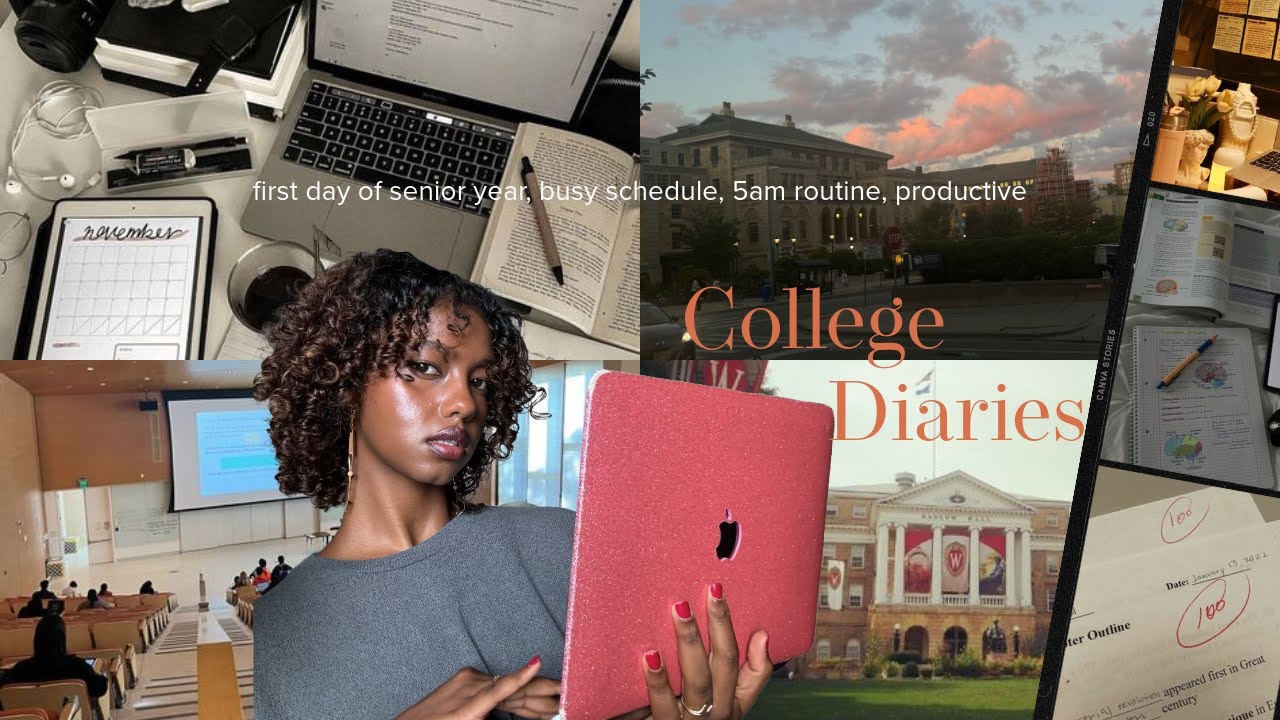 🎧college diaries vlog 5am routine, lectures, productive - YouTube