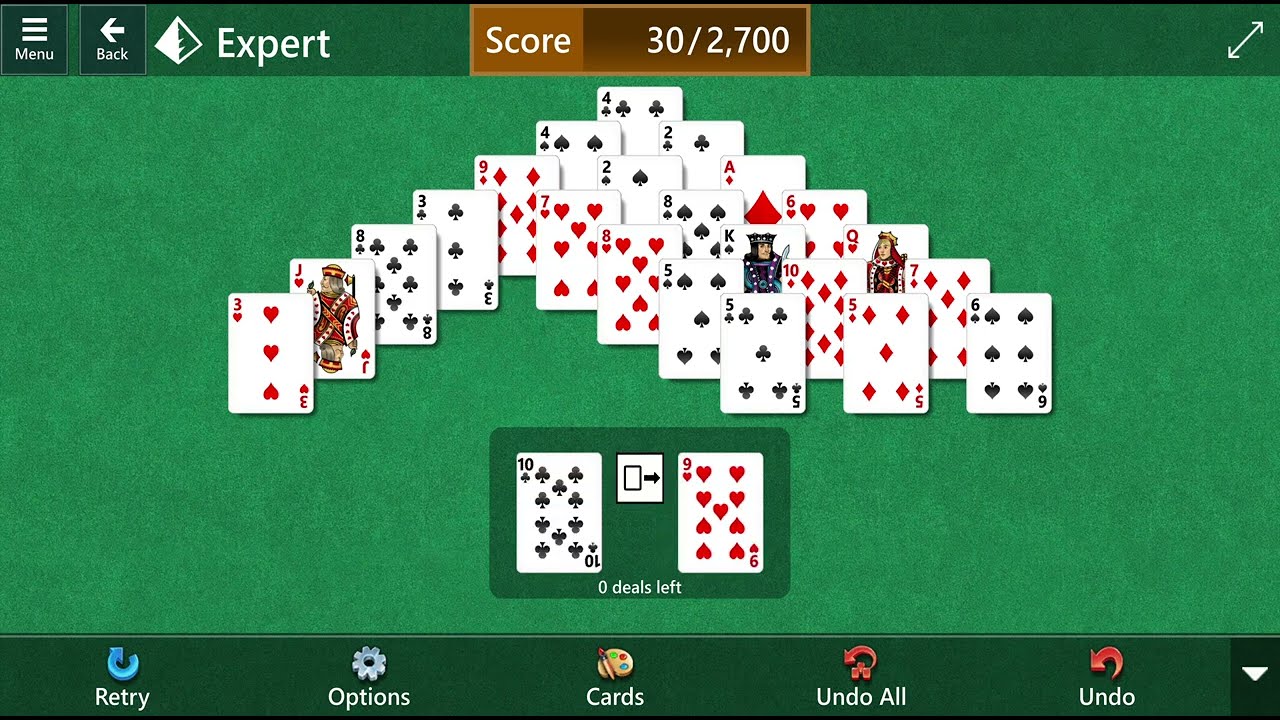 Microsoft Solitaire Collection: Pyramid - Expert - September 8, 2022 ...