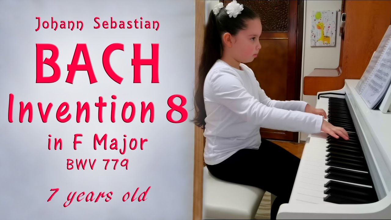 Bach - Invention 8 in F Major, BWV 779 (7 years old) - YouTube