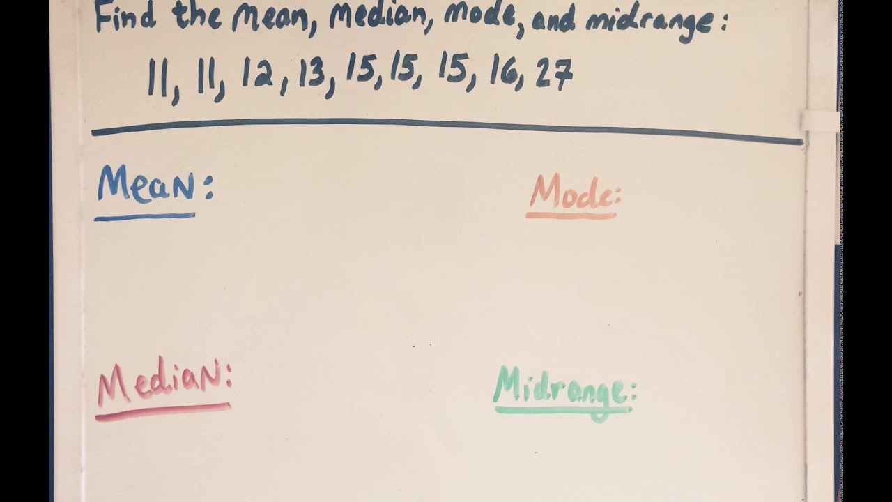 Homework Example: Finding Measures of Central Tendency - YouTube