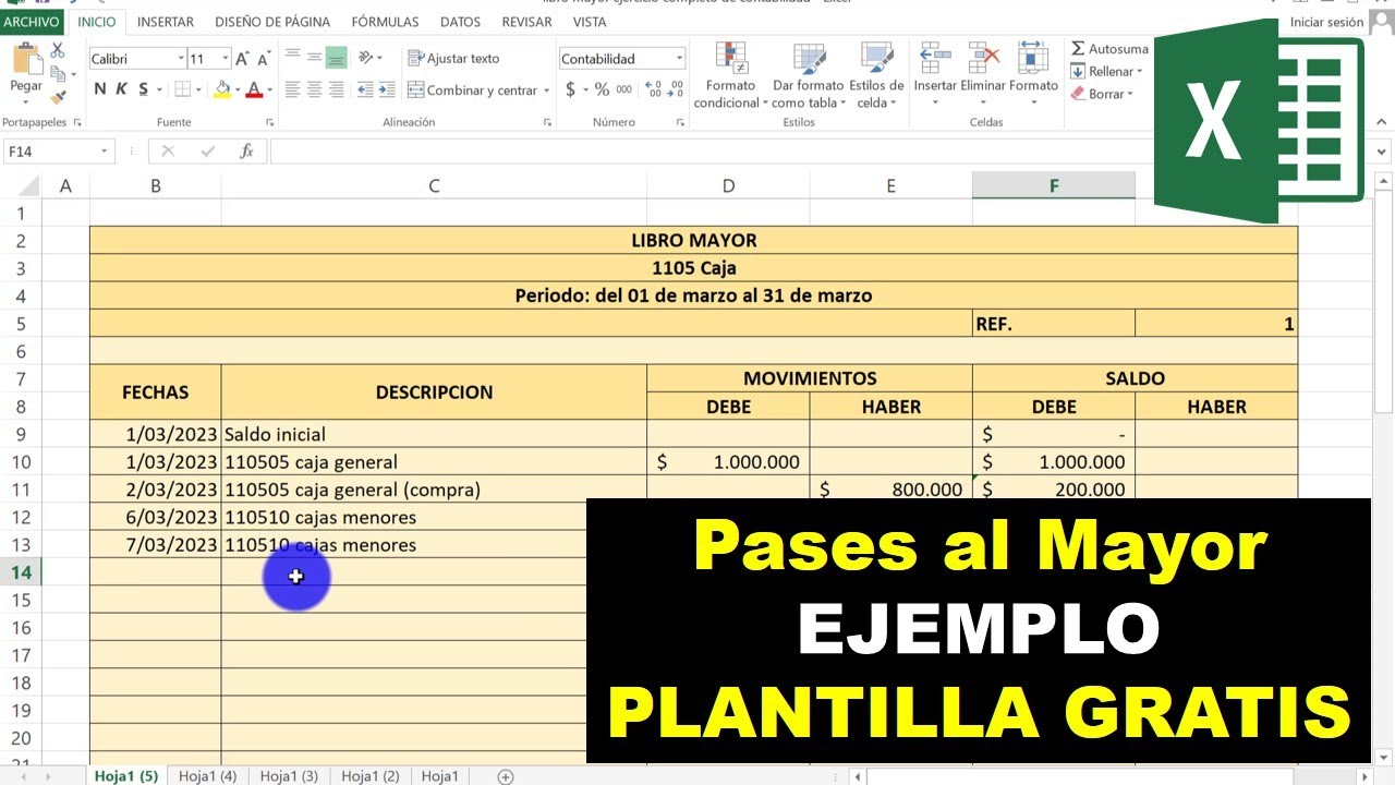 Ejercicio de LIBRO MAYOR en contabilidad - YouTube