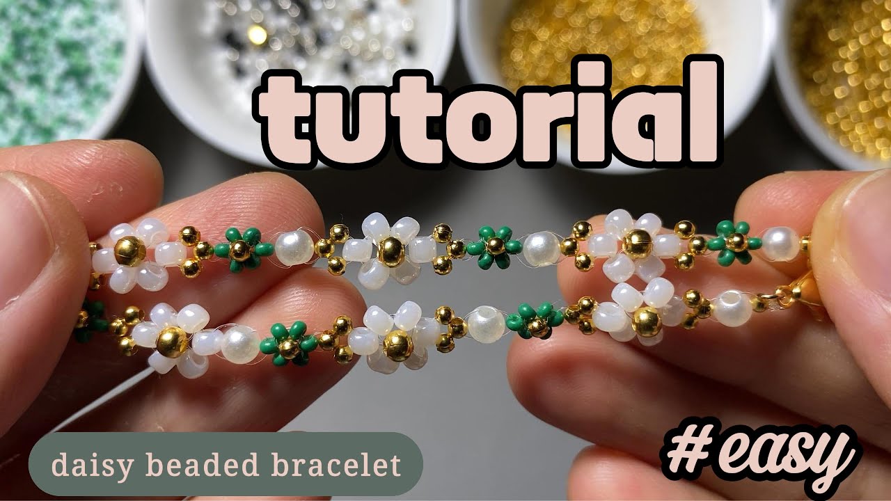 daisy beaded bracelet ~ tutorial ~ so easy to make - YouTube
