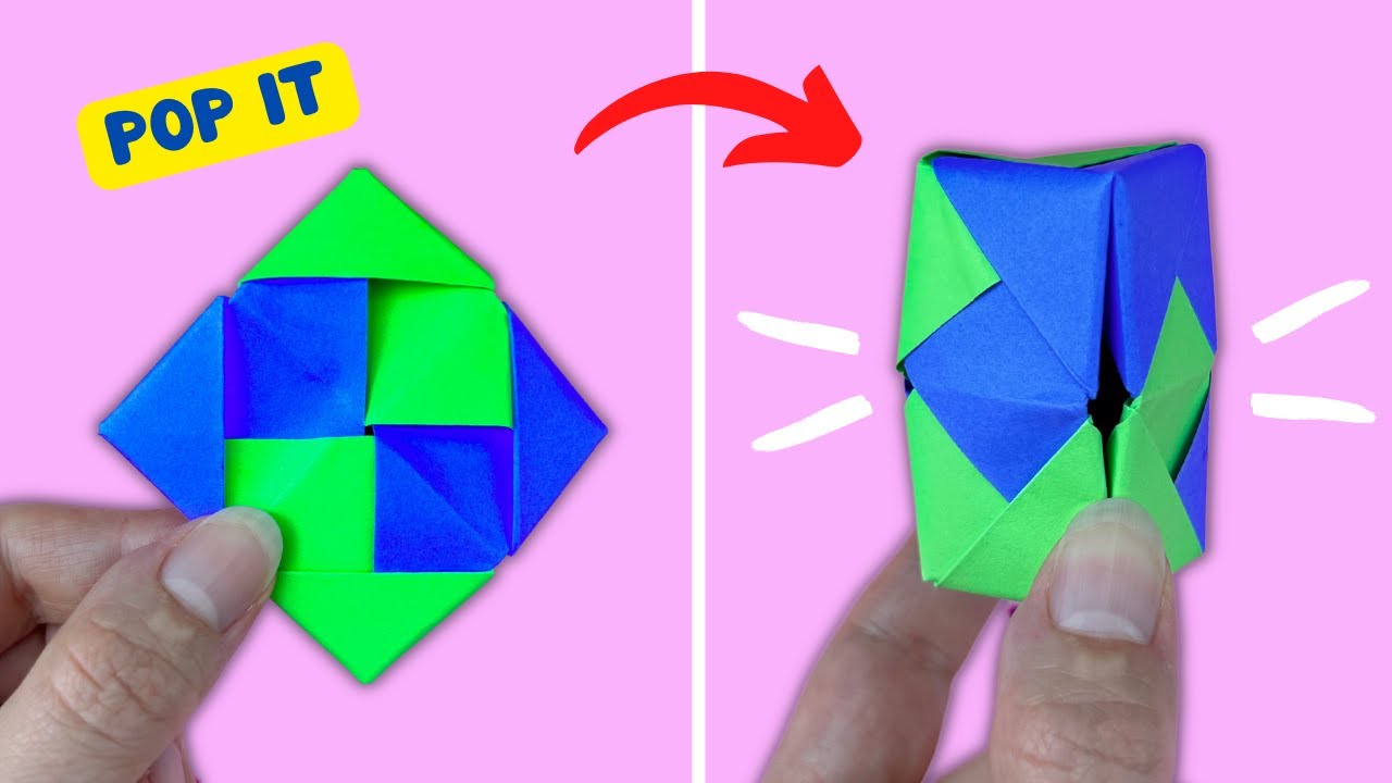 Pop it Fidget Origami Paper Antistress ~ Moving Paper Toys - YouTube