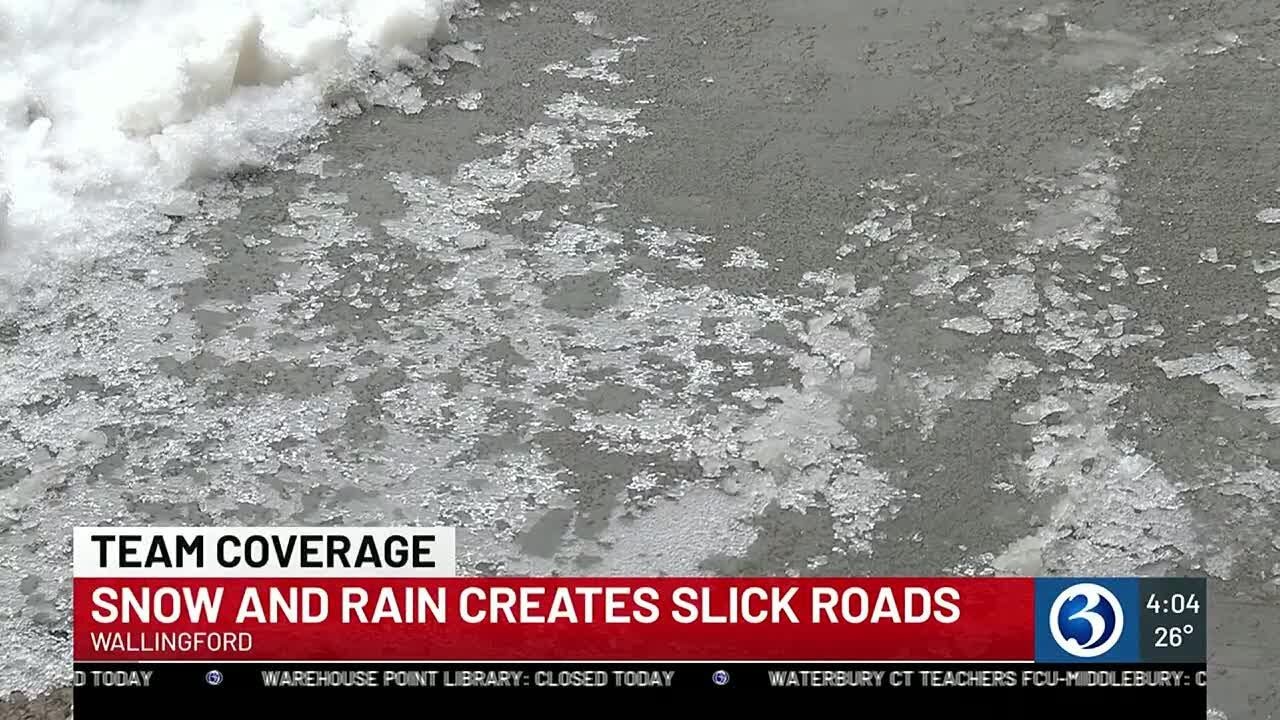 Snow changes to rain in Wallingford - YouTube