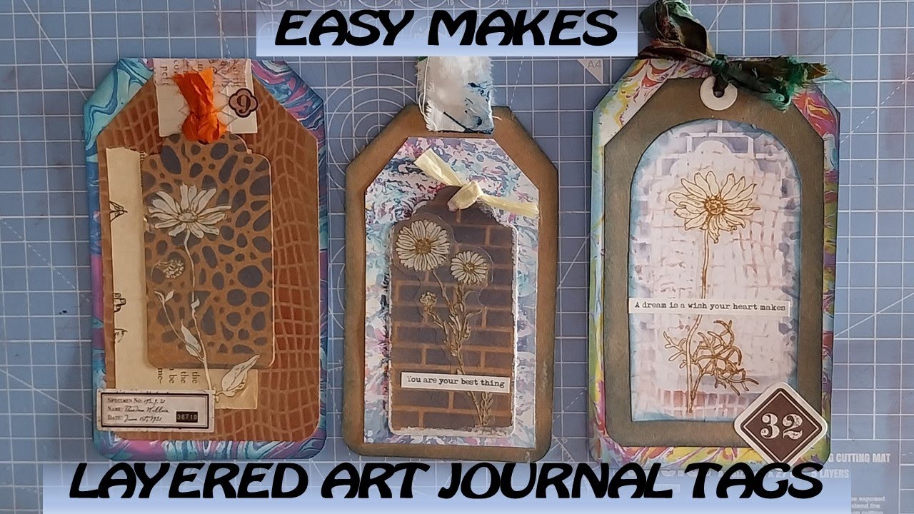 EASY MAKES - Layered Art Journal Tags - #createdbycatherine - YouTube